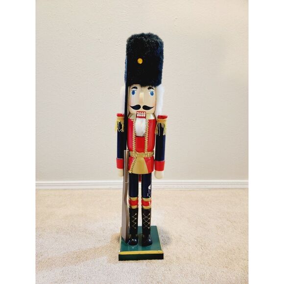 Elle Decor | Holiday | Vintage Oversize Wooden Nutcracker Soldier With ...